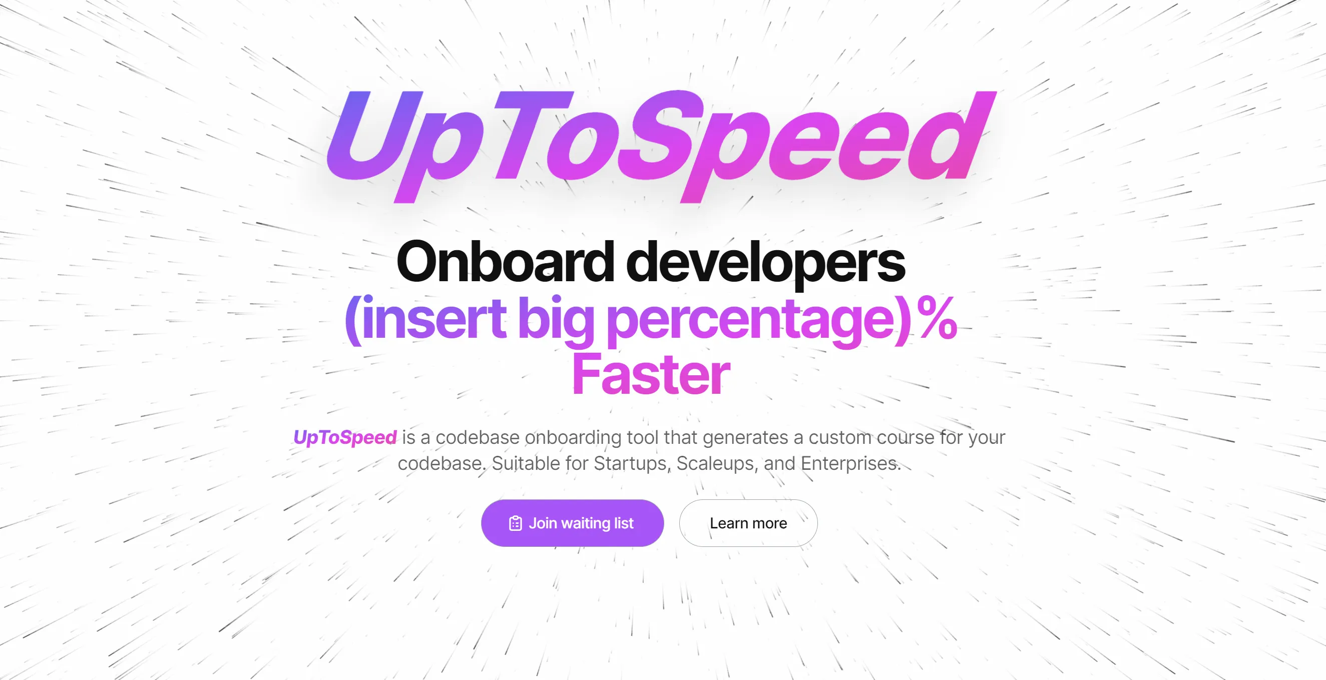 UpToSpeed — Dev Onboarding done fast!